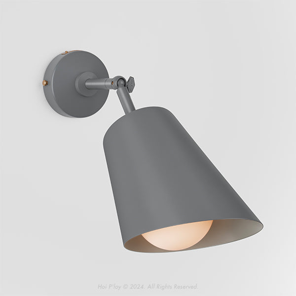 Monotone Stone Grey Cone Shade Swivel Wall Sconce – Hoi P’loy