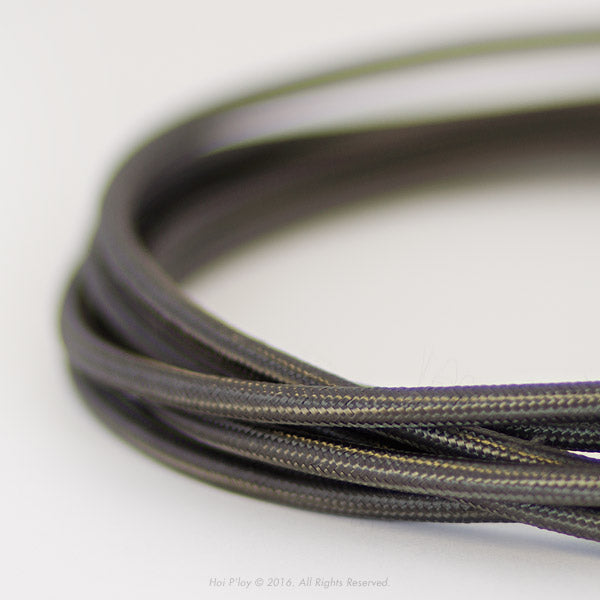 Solid Gunmetal grey Fabric Cable 3 Core – Hoi P’loy
