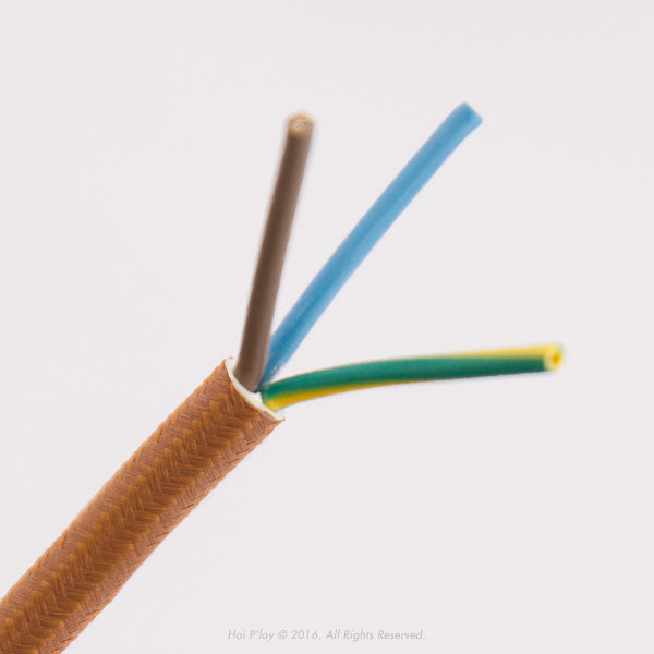 Solid Whiskey Fabric Cable 3 Core – Hoi P’loy